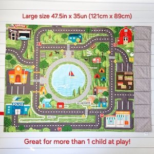Road Play Mat for Toy Cars, Dolls and Farm Animal Toys - Fold up Travel ...
