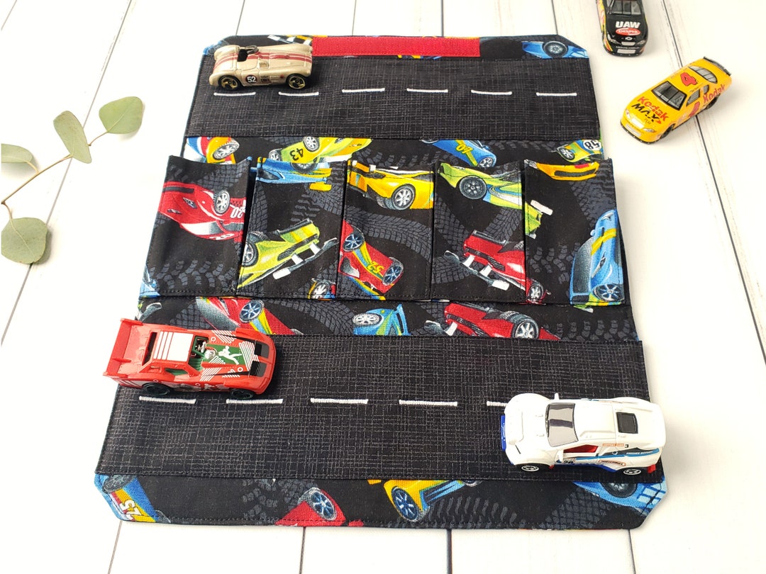 Race Car Toy Carrier - Fabric Wallet for Small Toy Cars - Personalised ...