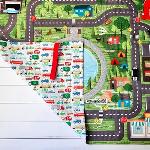 Road Play Mat for Toy Cars, Dolls and Farm Animal Toys - Fold up Travel ...