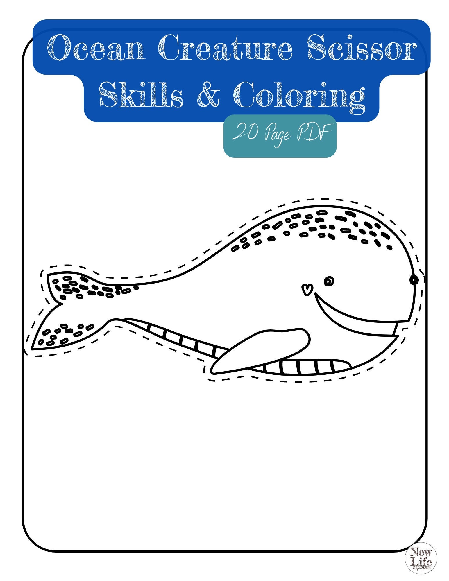 Printable/digital Download Ocean Creature Scissor Skills Coloring Pages ...