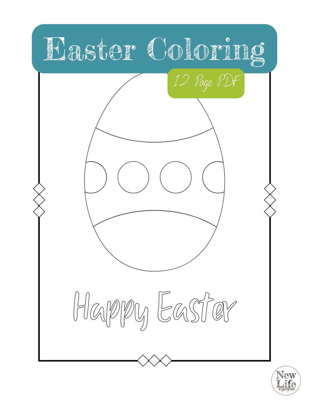 Printable/digital Download Easter Egg Coloring Pages - 12 Pages Kids ...