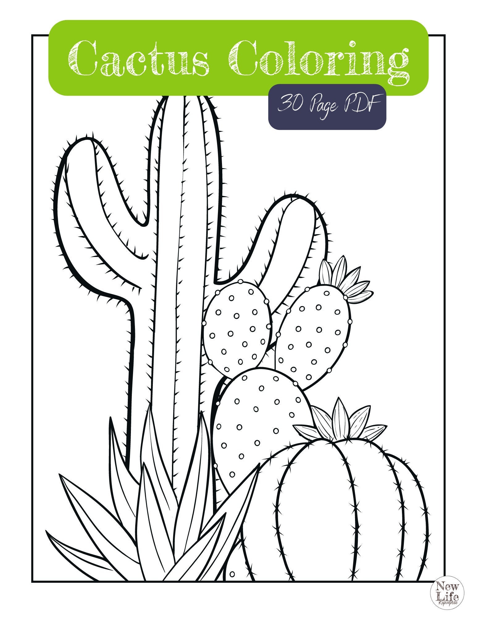 Printable/digital Download Cactus Coloring Pages 30 Pages Kids Coloring ...