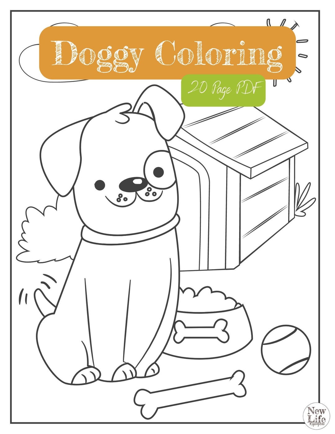 Printable/digital Download Dog Coloring Pages - 20 Pages Kids Coloring ...
