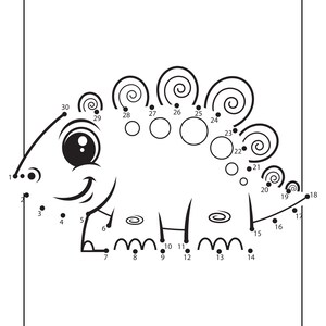 Printable/digital Download CONNECT-THE-DOTS Dinosaurs - 20 Pages - Etsy