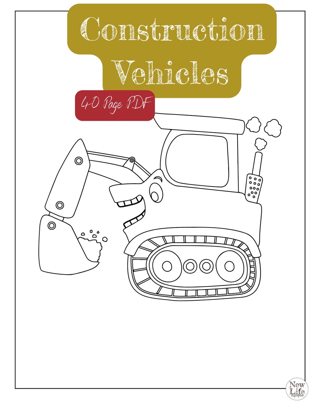 Printable/digital Download Construction Vehicle Coloring Pages - 40 ...