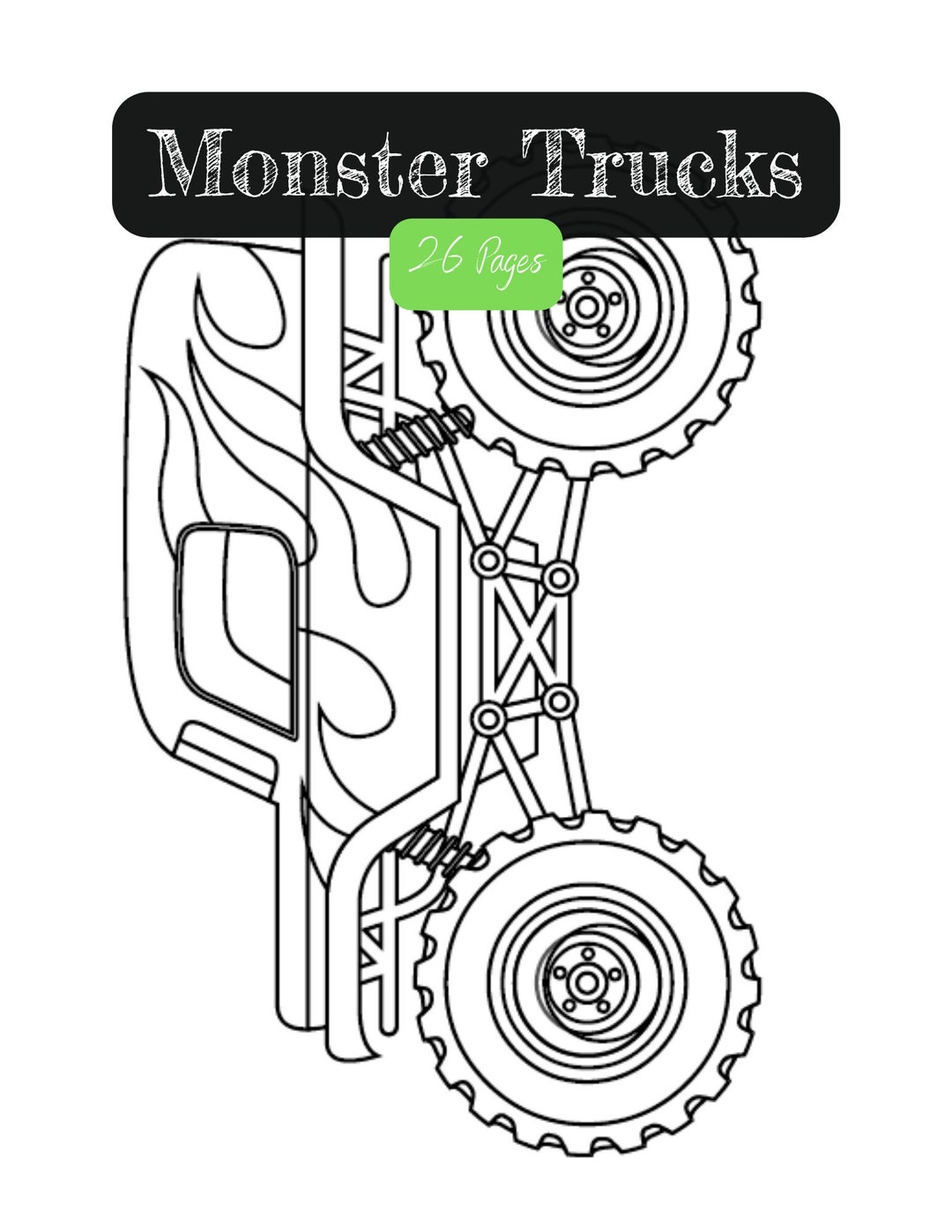Printable/digital Download Monster Truck Coloring Pages - 26 Pages Kids ...
