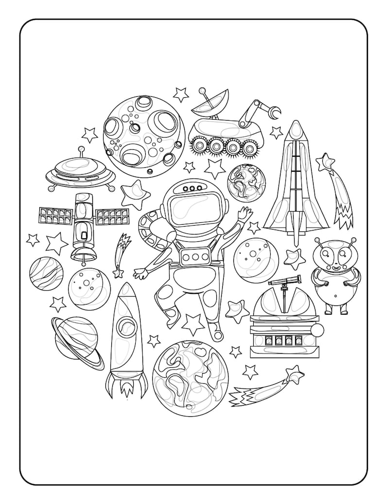 Printable/digital Download Space/rocketship Coloring Pages - 65 Pages ...