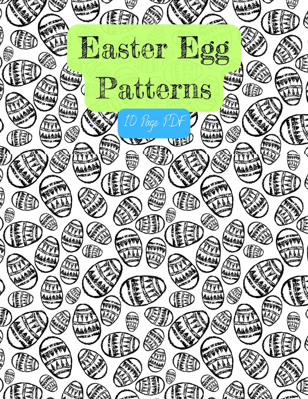 Printable/digital Download Easter Egg Patterns - 10 Pages Coloring - Etsy