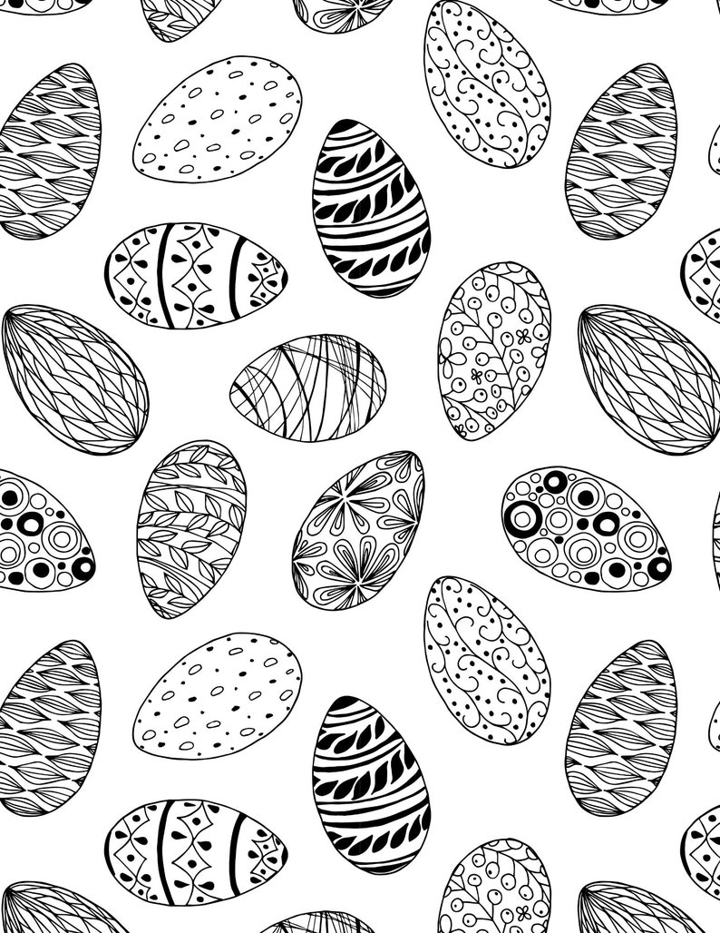 Printable/digital Download Easter Egg Patterns - 10 Pages Coloring - Etsy
