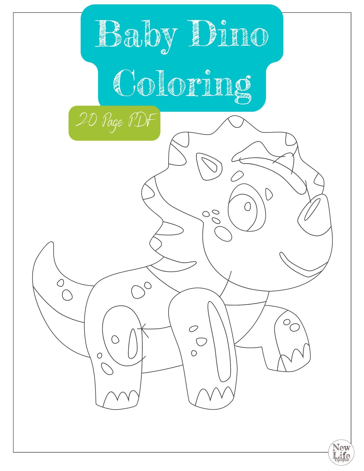 Printable/digital Download Baby Dino Coloring Pages - 10 Pages Kids ...