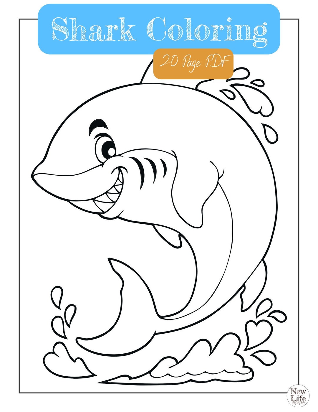 Printable/digital Download Shark Coloring Pages - 20 Pages Kids ...