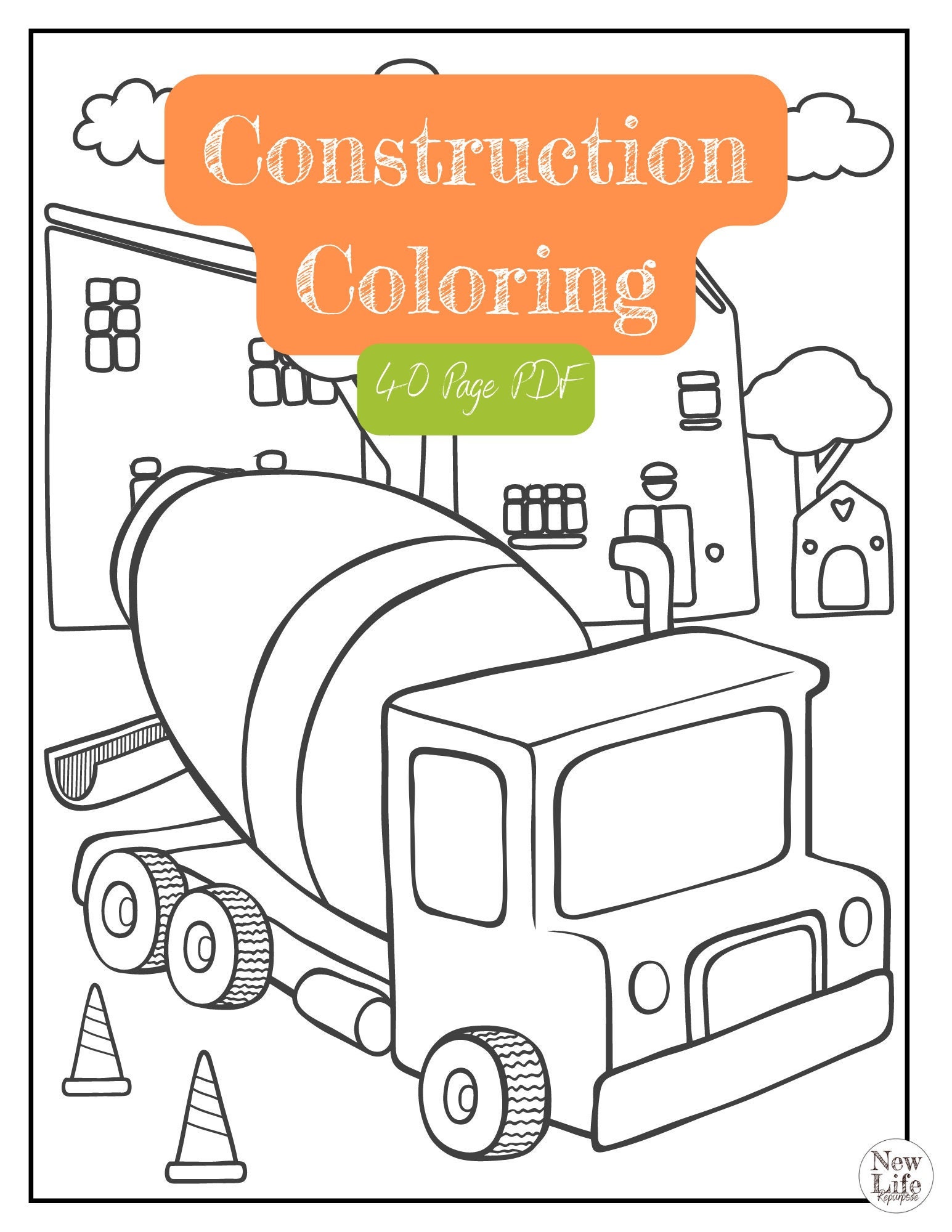 Printable/digital Download Construction Trucks/career Coloring Pages 40 ...