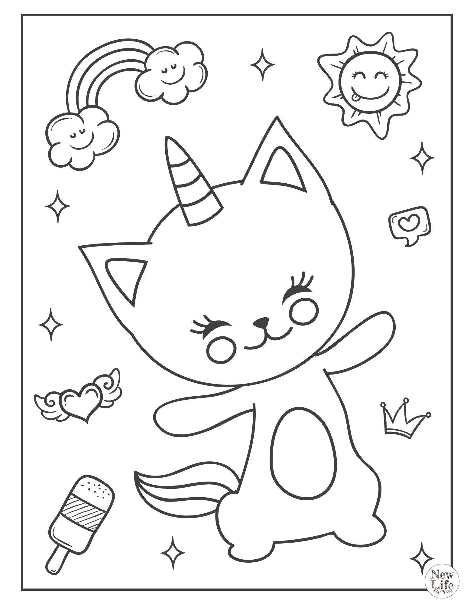 Kittycorn Coloring Pages – 20 Page Kids Activity (digital Download) - Etsy