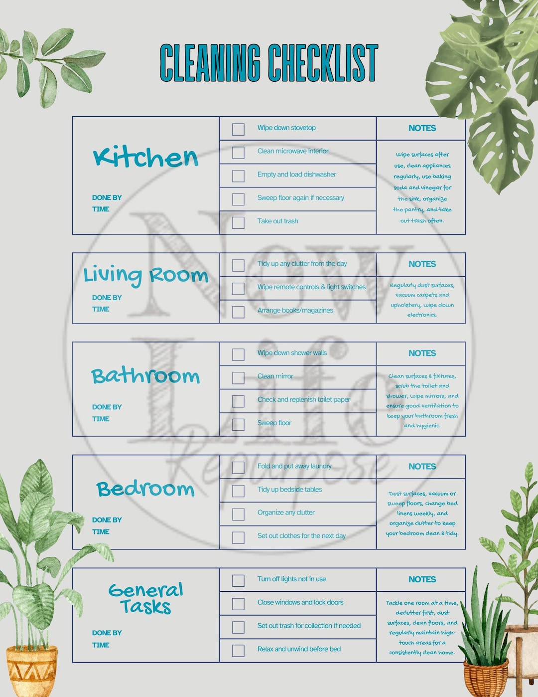 Cleaning Checklist - to Do/chore List/kid's Cleaning List/simple ...