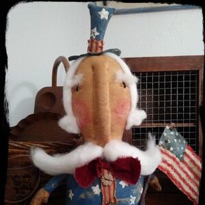 Uncle Sam Stump Doll Primitive Patriotic Folk Art Rag Doll - Etsy