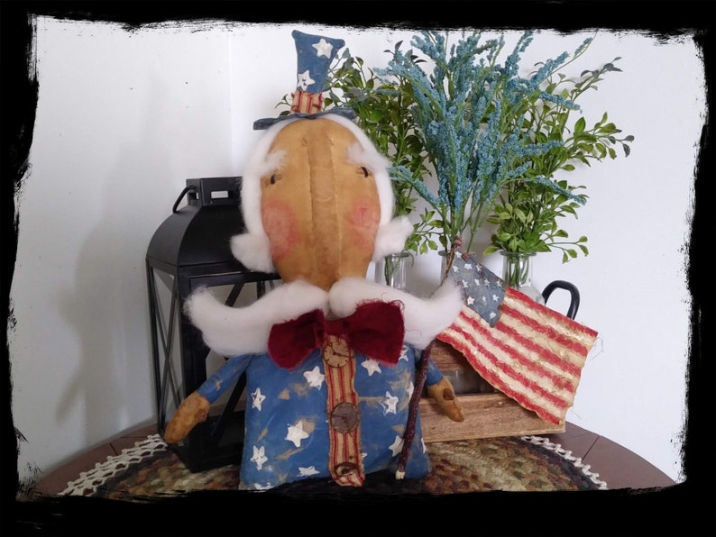 Uncle Sam Stump Doll Primitive Patriotic Folk Art Rag Doll | Etsy