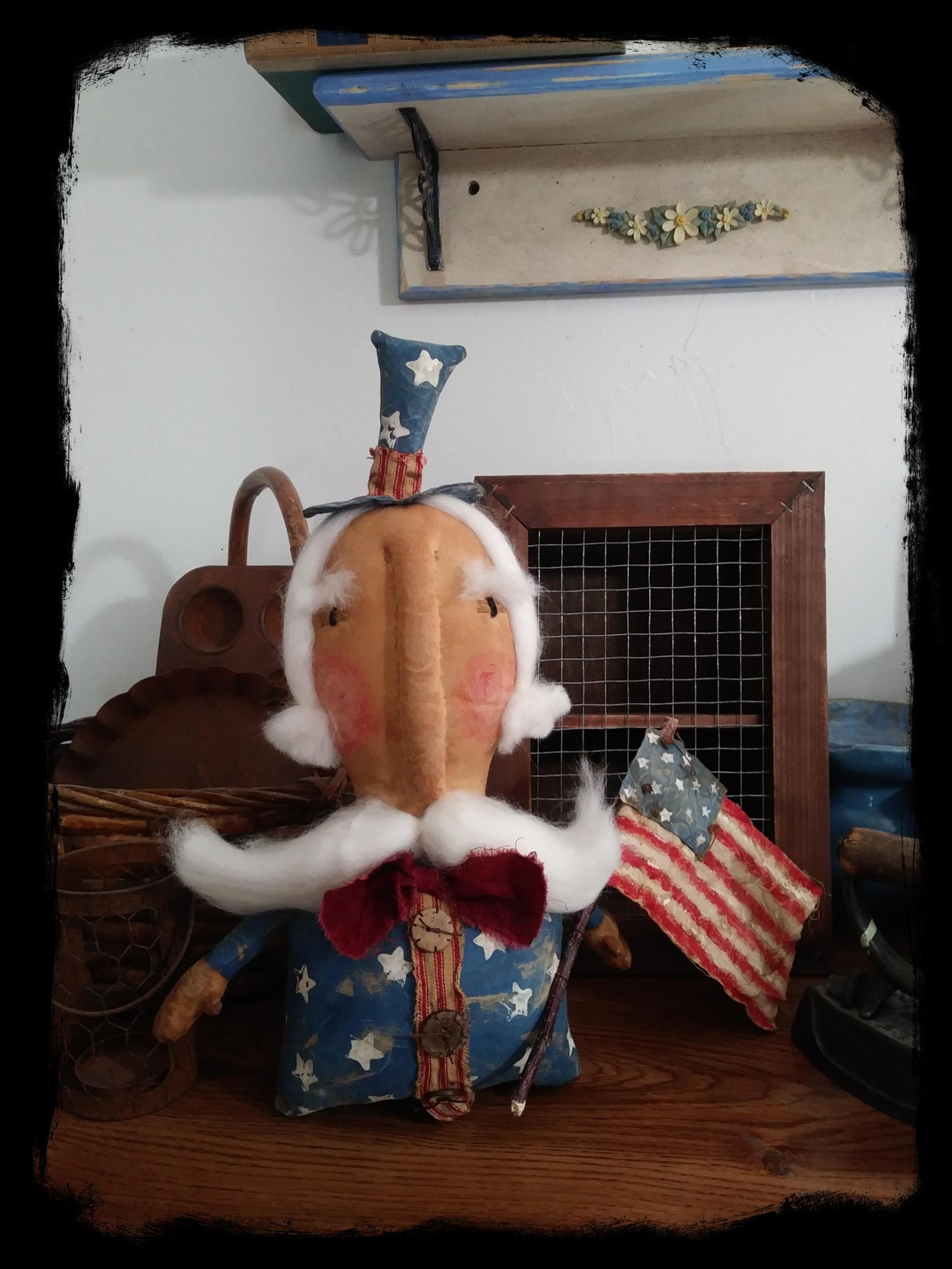 Uncle Sam Stump Doll Primitive Patriotic Folk Art Rag Doll | Etsy