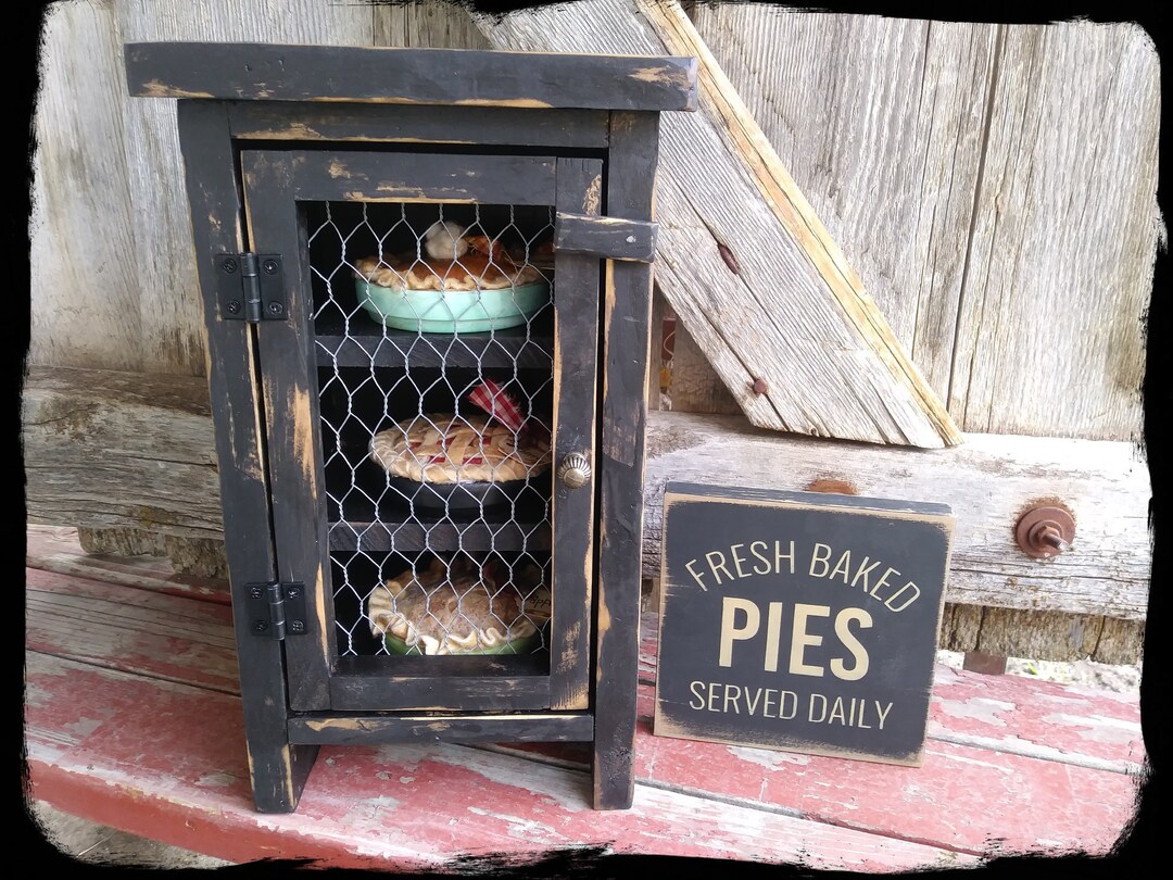 Miniature Pie Safe, Small Primitive Colonial Wooden Jelly Cupboard ...