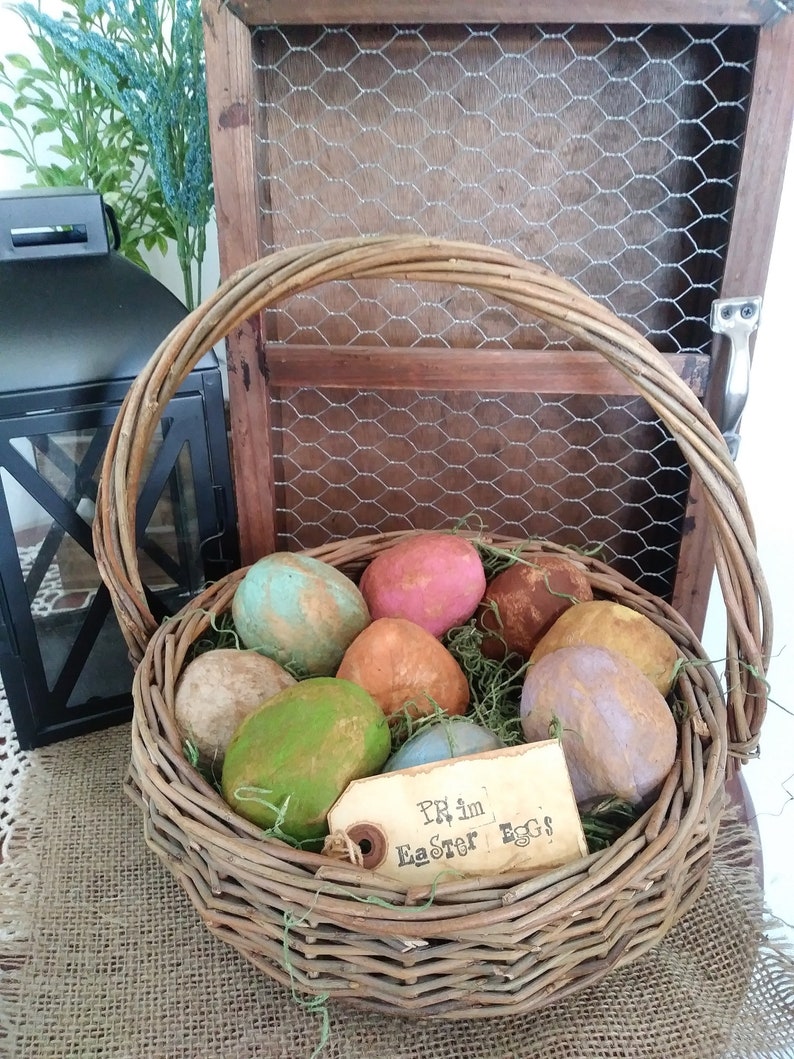 Primitive Easter Eggs Spring Easter Farmhouse Decoration Egg | Etsy