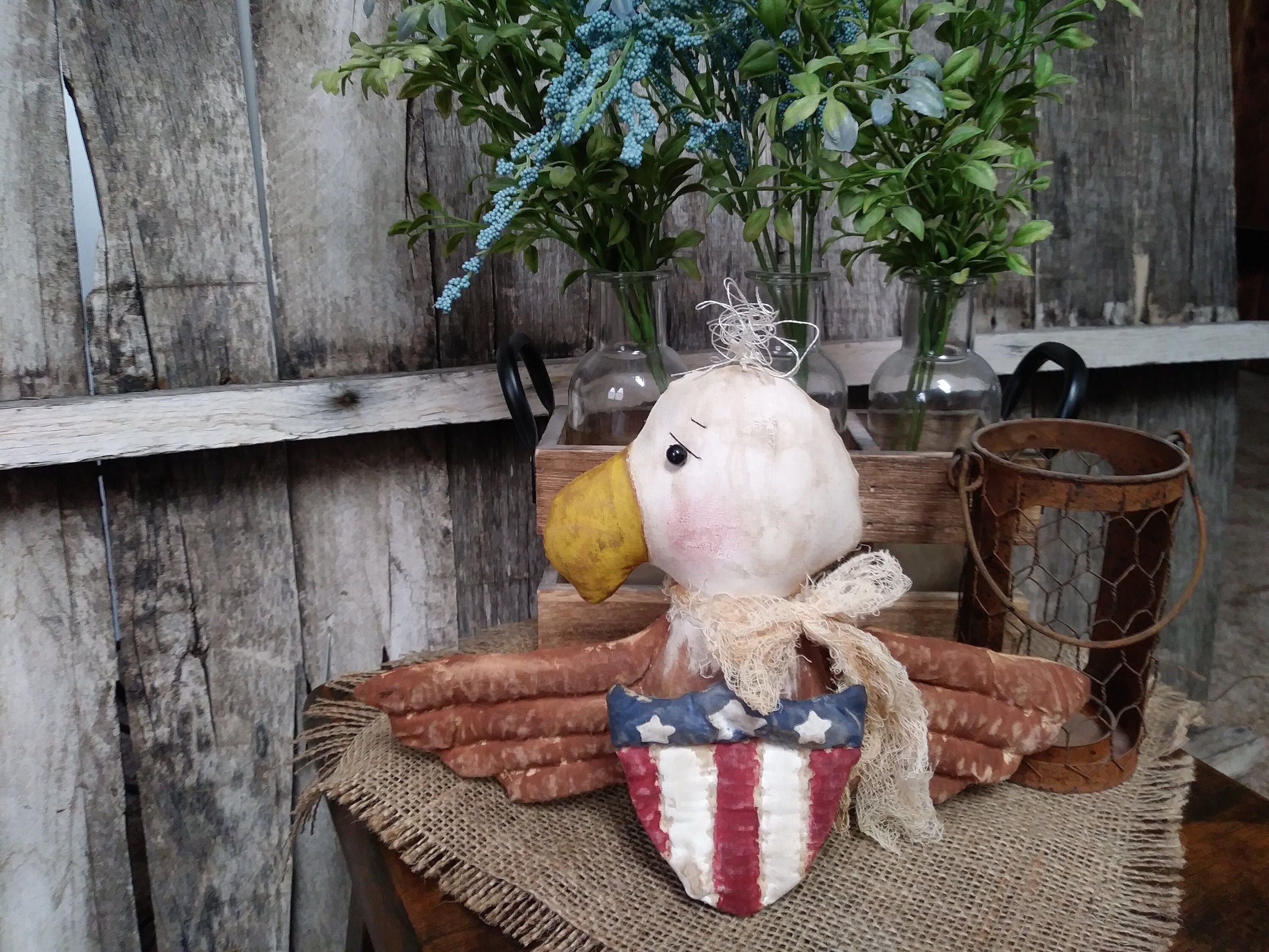 Primitive Bald Eagle Ornament Bowl Filler 4th of July | Etsy