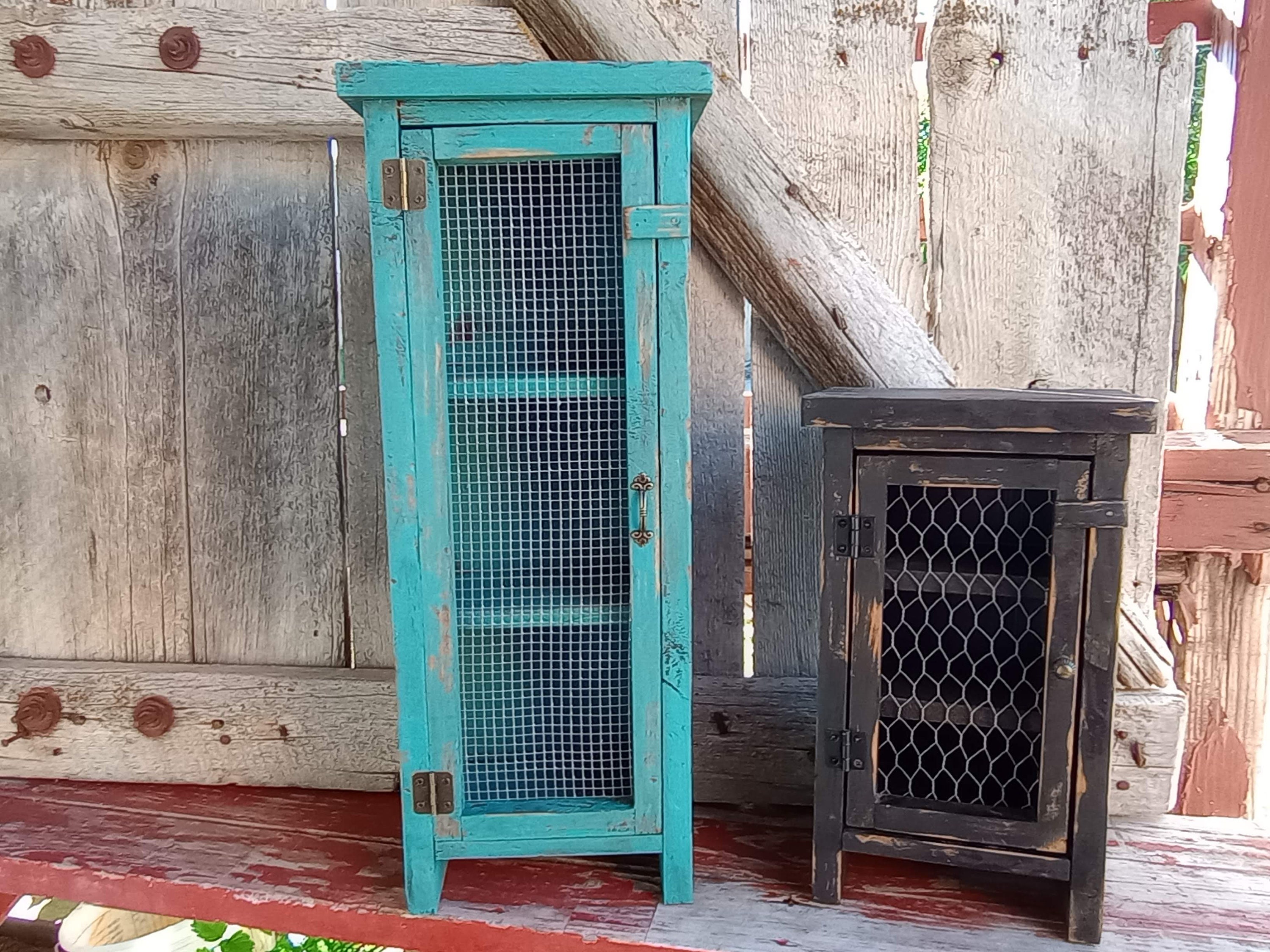 Miniature Pie Safe, Small Primitive Colonial Wooden Jelly Cupboard ...