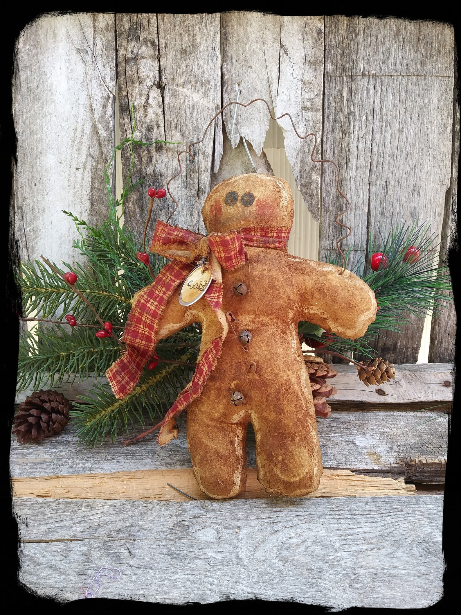 Made to Order - Primitive Gingerbread Man Ornament, Shelf Hanger ...