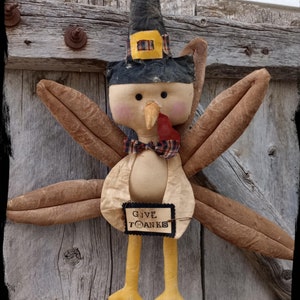 Made to Order Primitive Turkey Thanksgiving Decoration, Turkey Doll ...