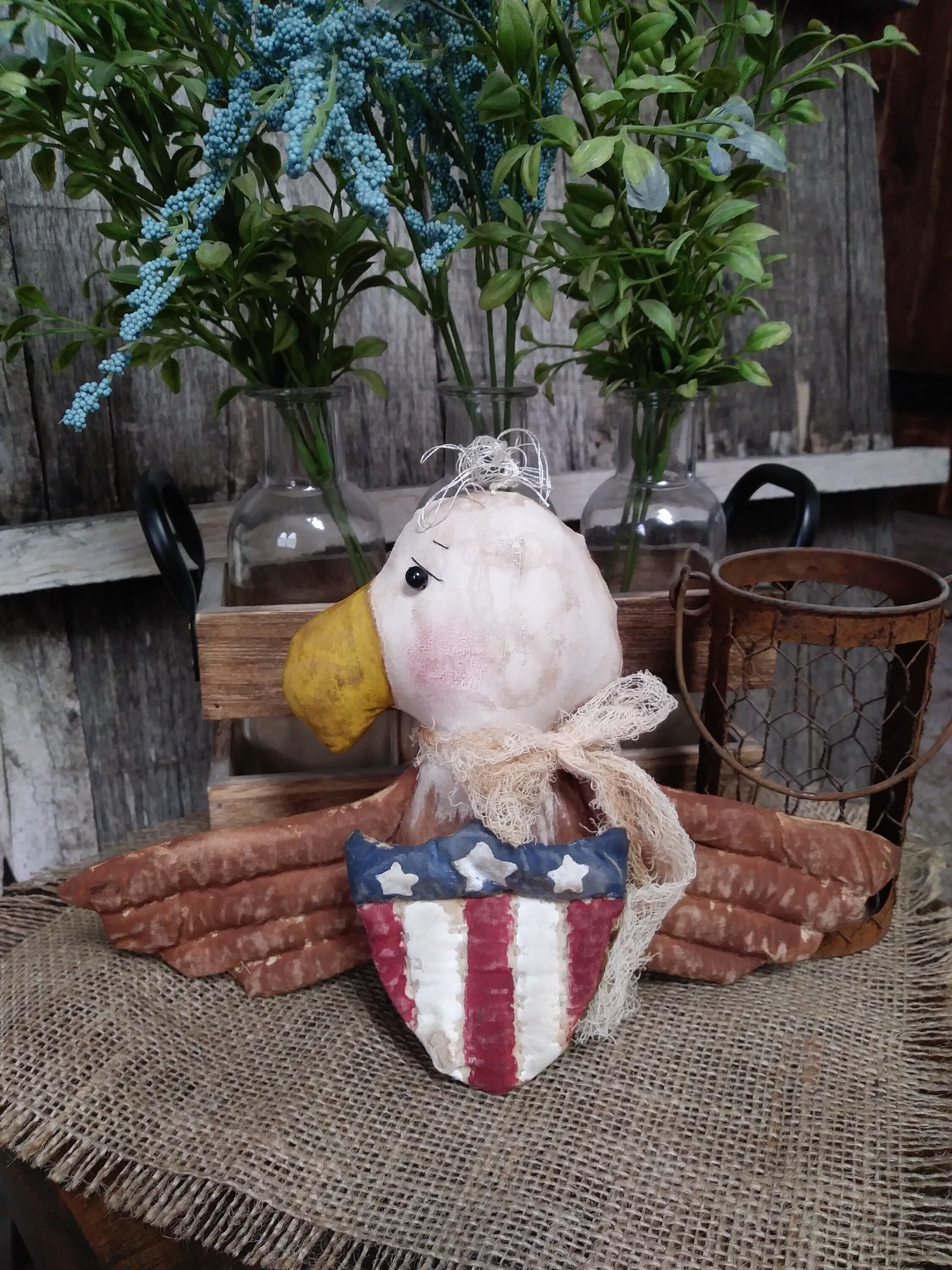Primitive Bald Eagle Ornament Bowl Filler 4th of July | Etsy