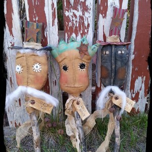 Uncle Sam or Lady Liberty Rag Doll Sticks, Plant Pokes, Crock Fillers ...