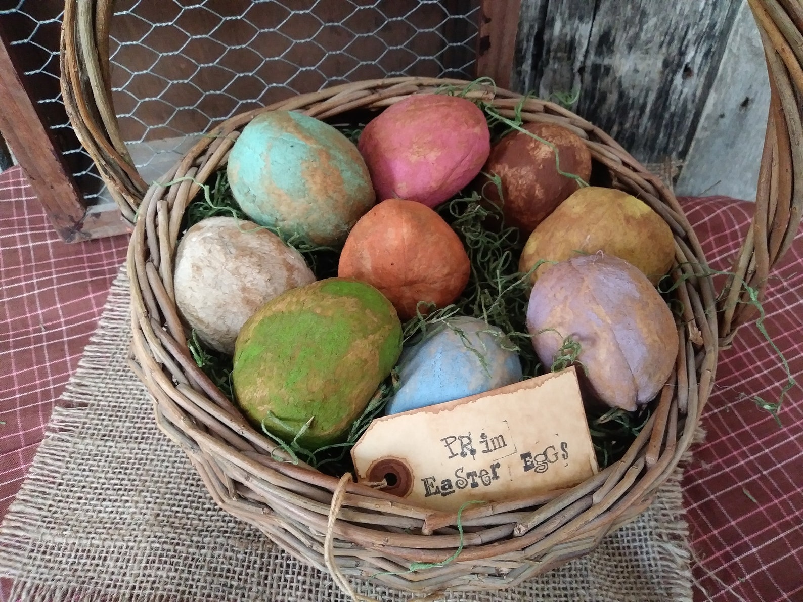 Primitive Easter Eggs Spring Easter Farmhouse Decoration Egg | Etsy