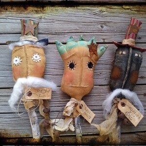 Uncle Sam or Lady Liberty Rag Doll Sticks, Plant Pokes, Crock Fillers ...