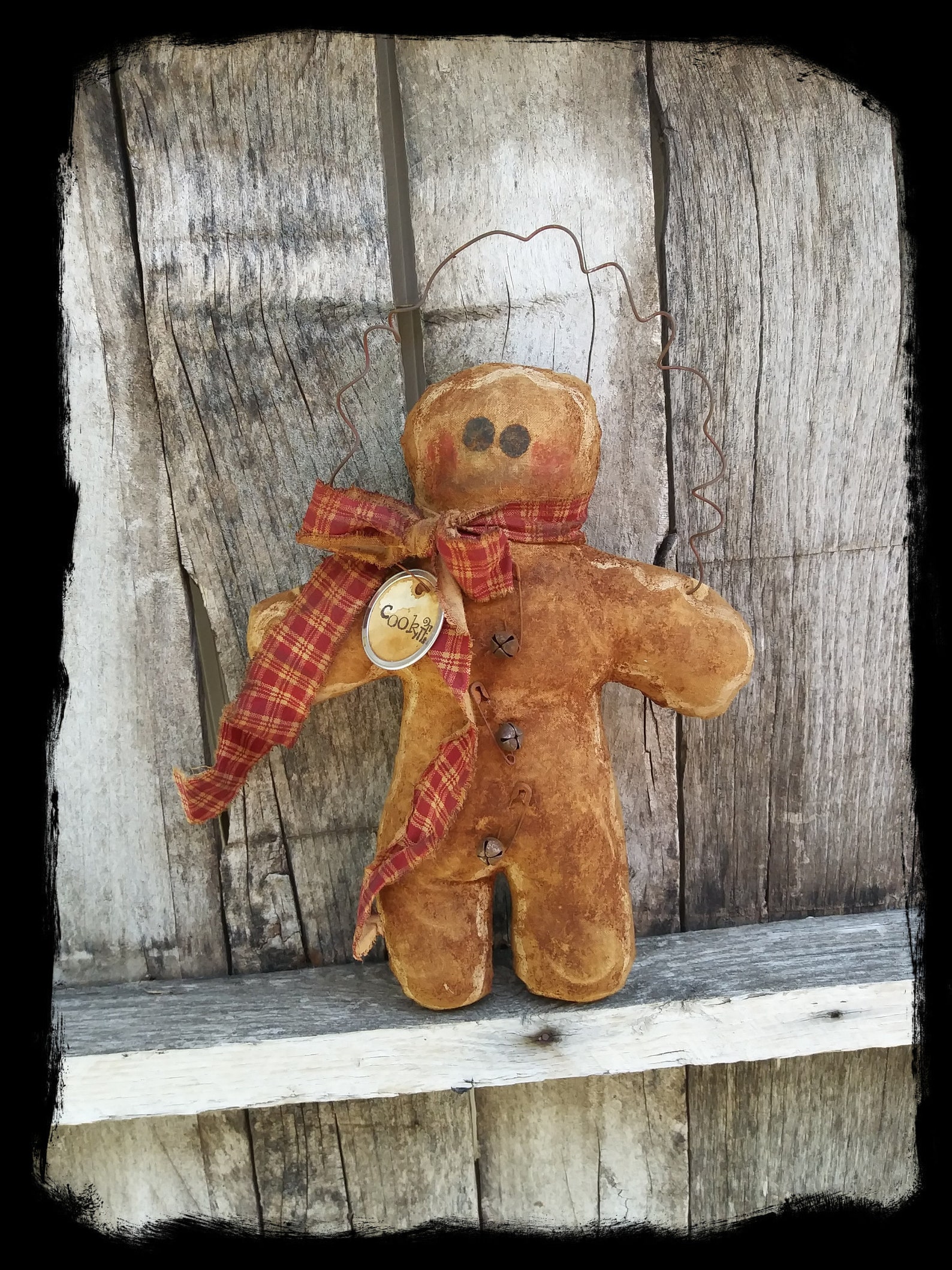 Made to Order - Primitive Gingerbread Man Ornament, Shelf Hanger ...