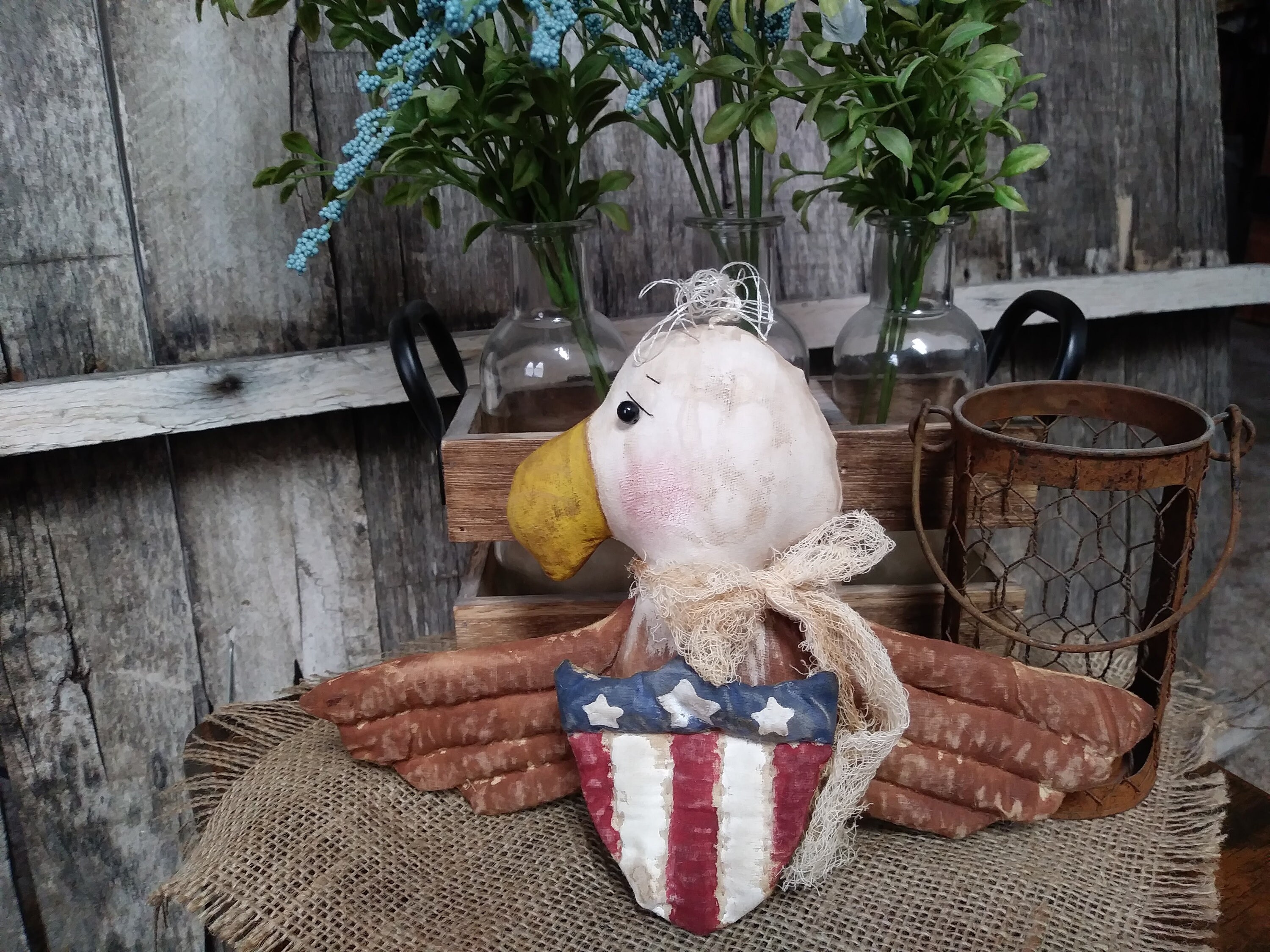 Primitive Bald Eagle Ornament Bowl Filler 4th of July | Etsy