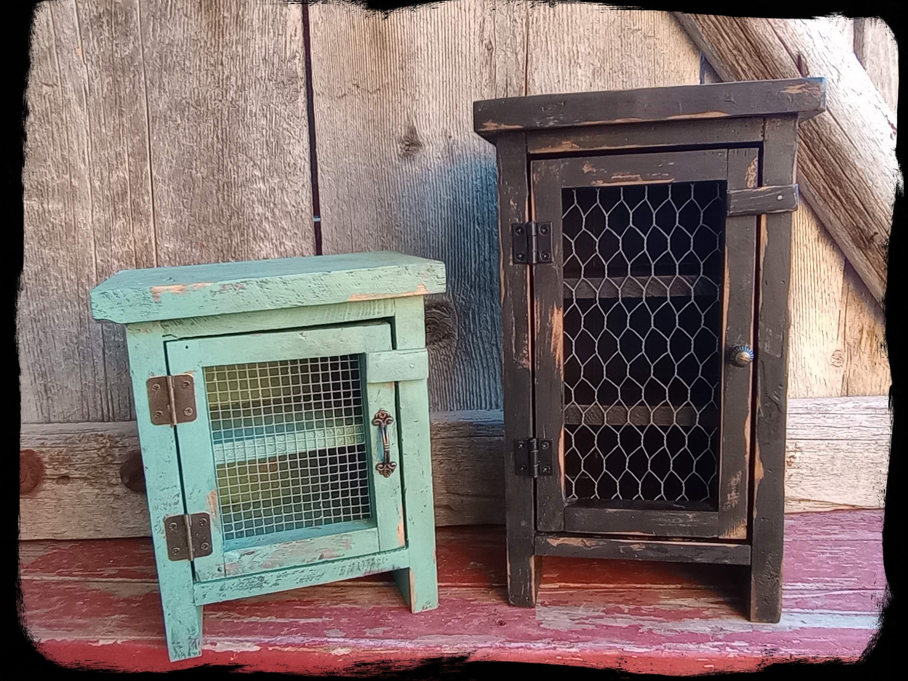 Miniature Pie Safe, Small Primitive Colonial Wooden Jelly Cupboard ...