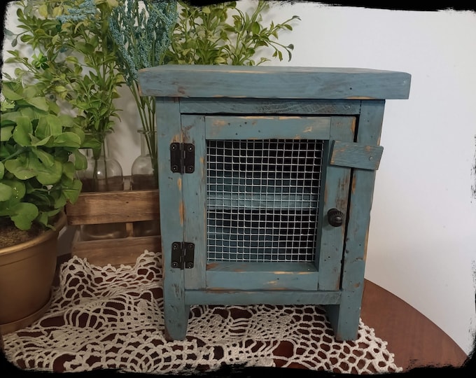 Miniature Pie Safe, Small Primitive Colonial Wooden Jelly Cupboard ...