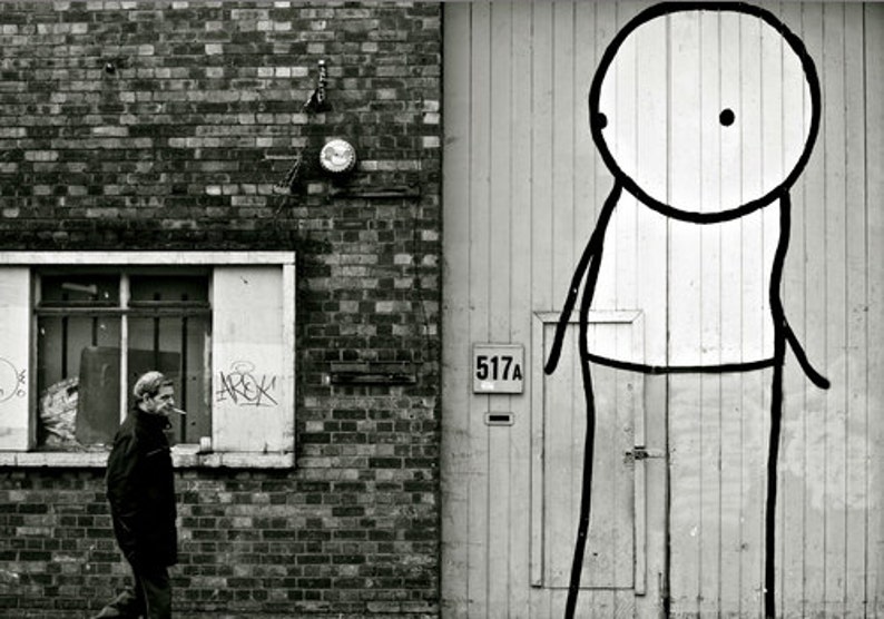 Stik Street Art London Photography Black and White Print - Etsy