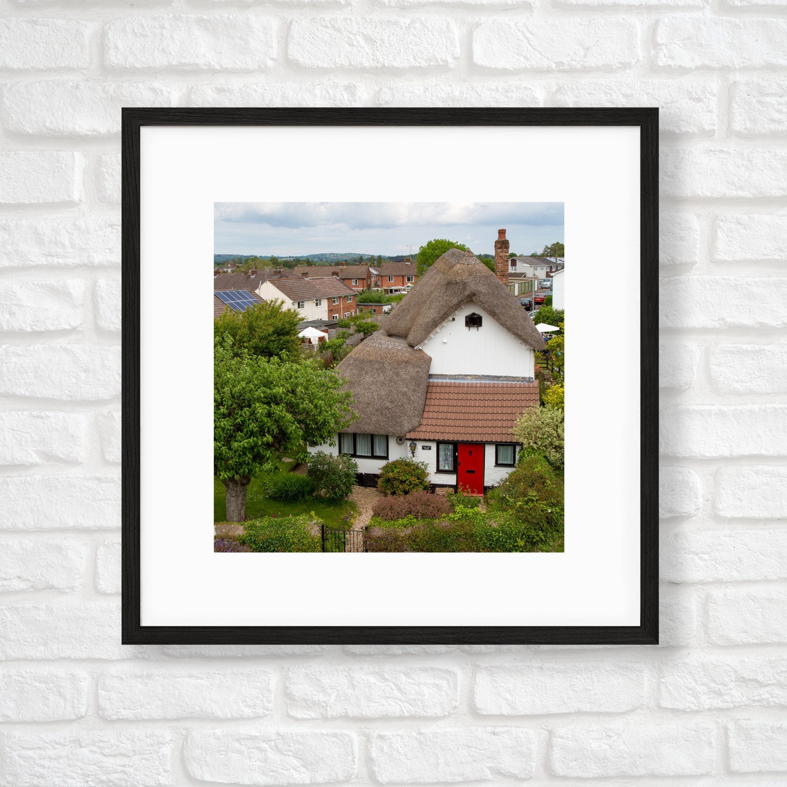 Thatched Roof Cottage Print - Tiverton Wall Art - Square Photography ...