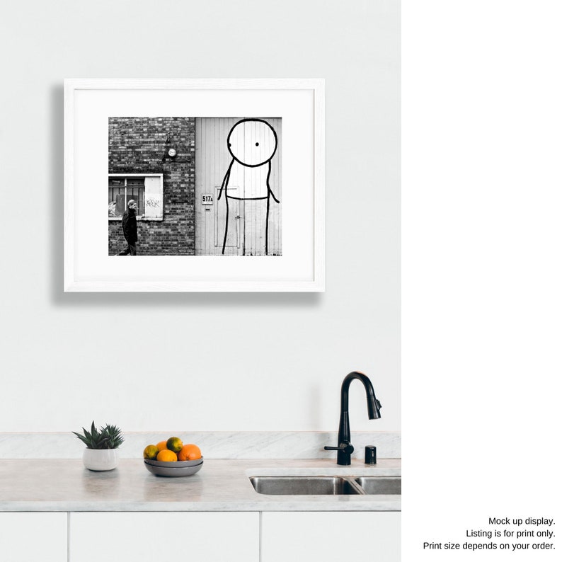 Stik Street Art Print Black and White Photography | Etsy