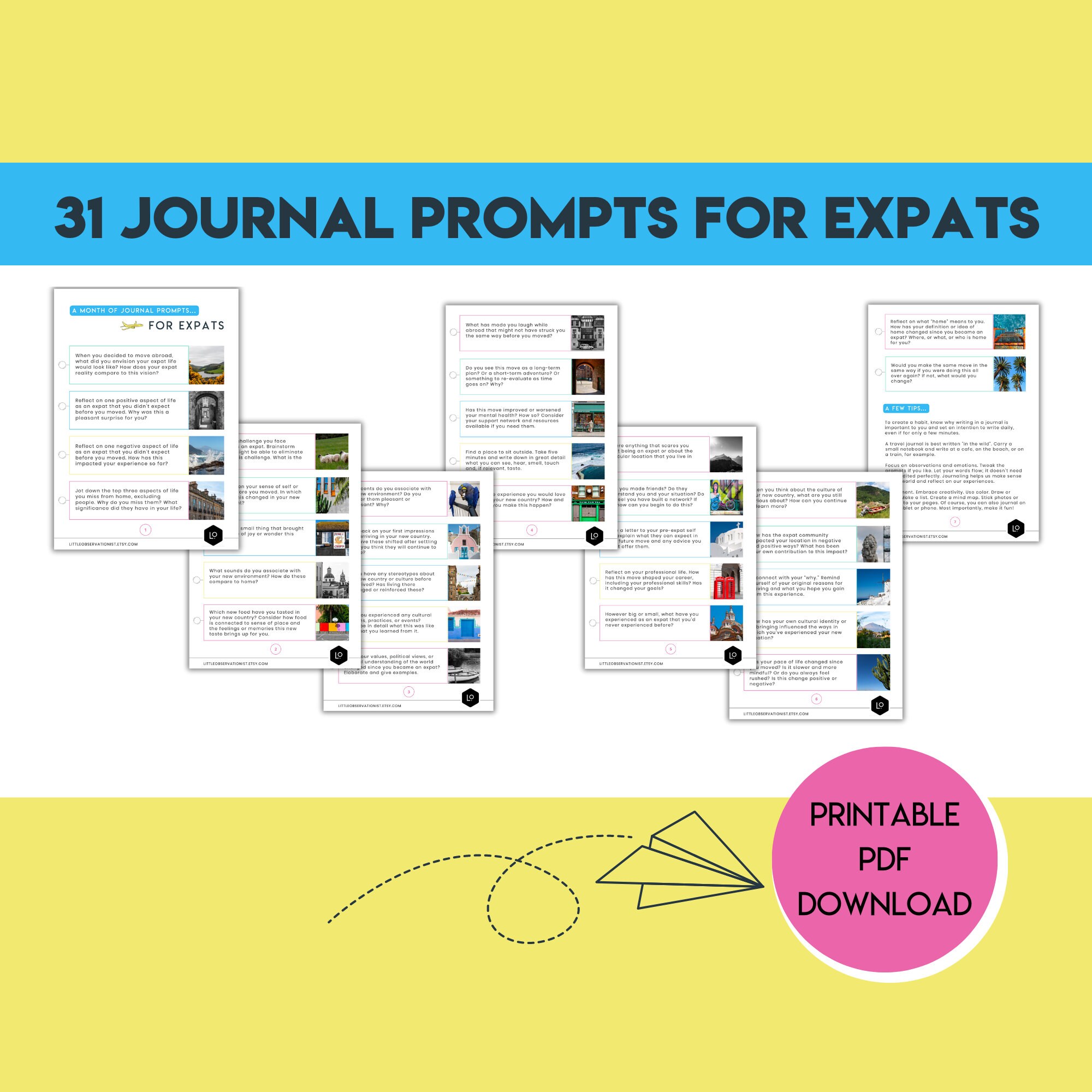 Expat Journal Prompts Printable Instant Download 31 Prompts for Expats Who Journal Gift for ...