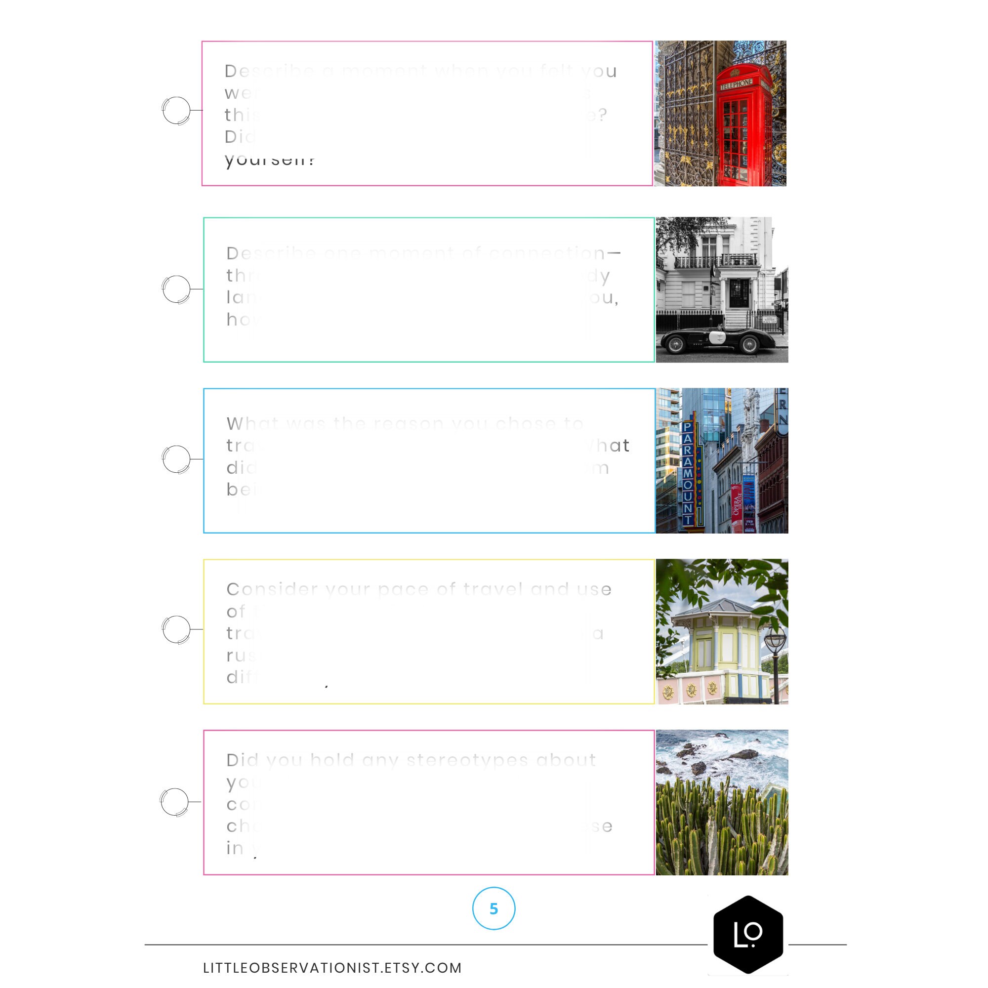 Travel Journal Prompts Printable PDF Instant Download 31 Prompts for ...