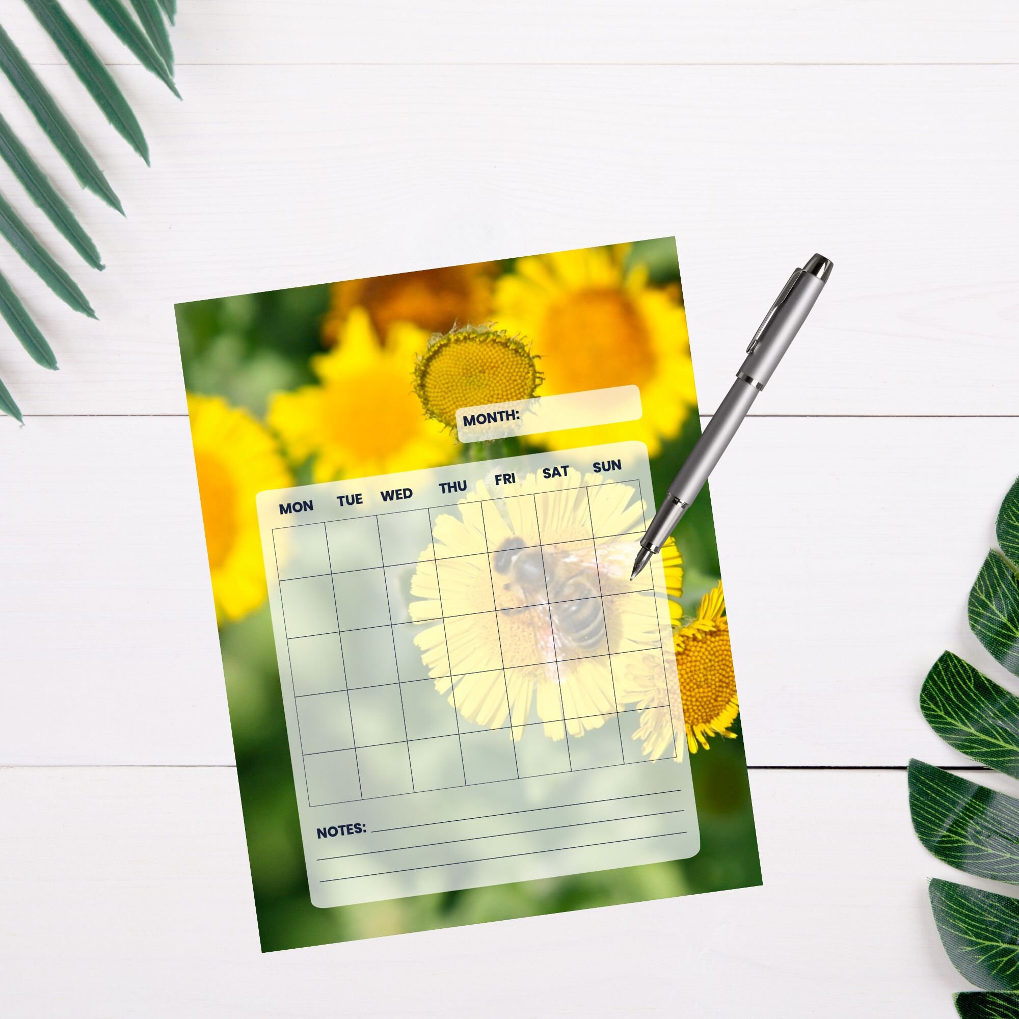 16 Printable Monthly Calendar Pages Blank to Use Any Month / Year ...