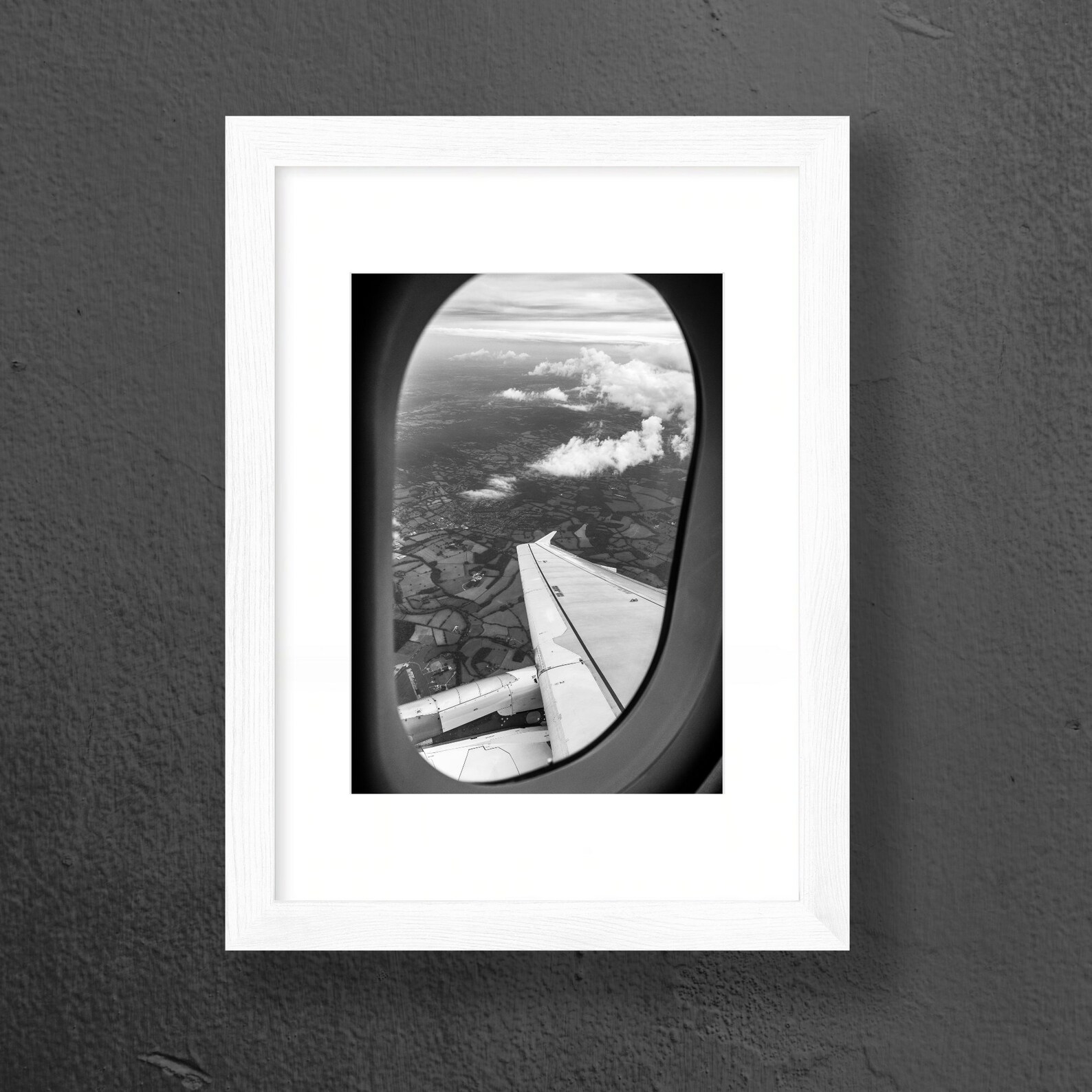 5 X 7 Plane Window Photograph Travel Print Black and White Wall Art ...