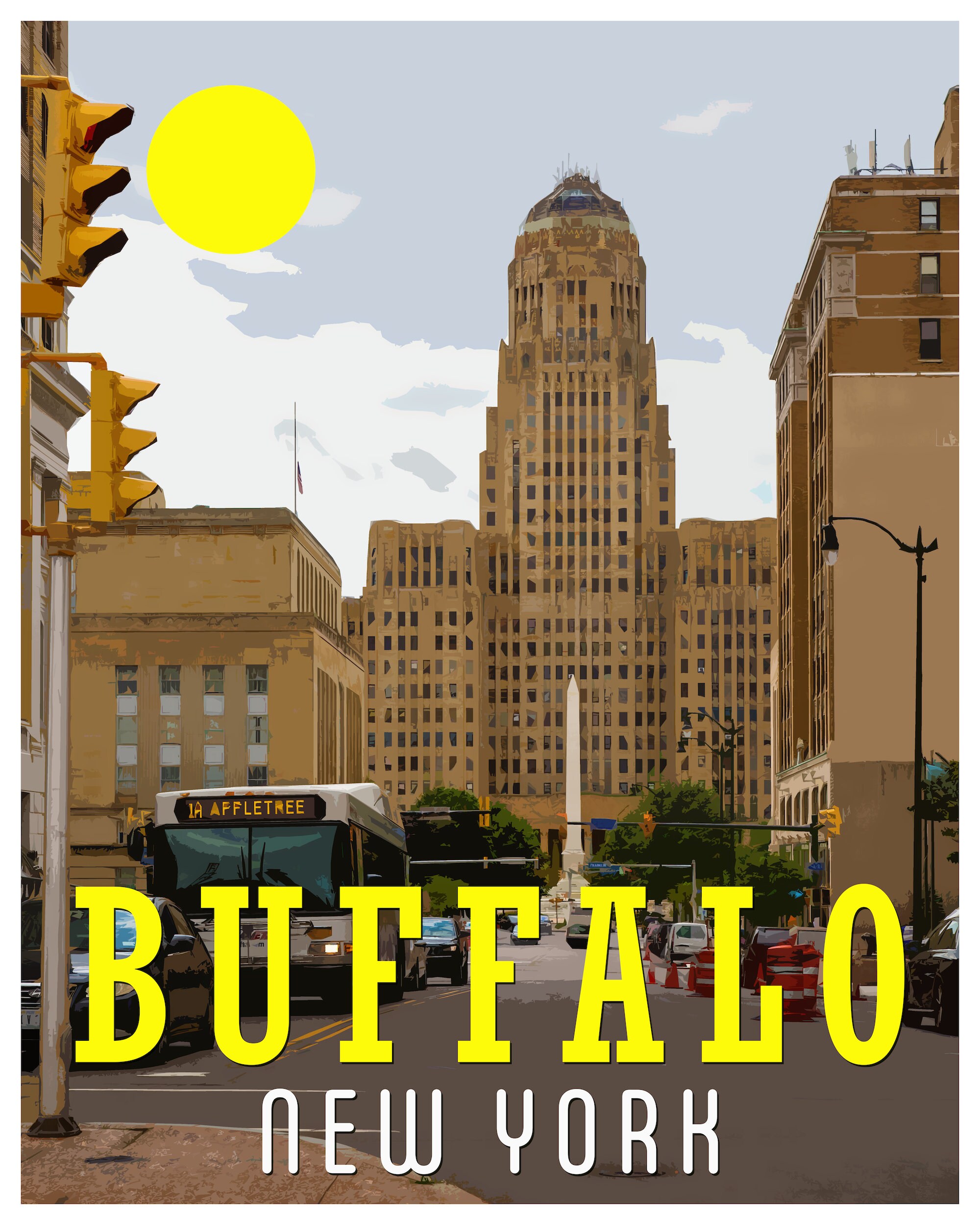 Buffalo Retro Style Travel Poster Digital Download Printable Travel ...