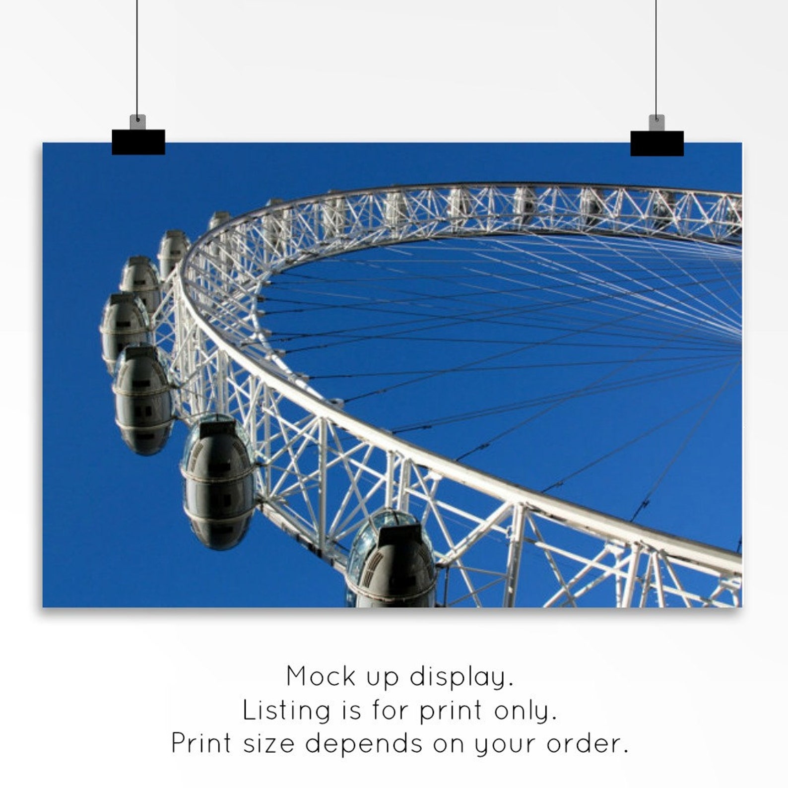 London Eye Print - London Photography - Blue Sky - Travel - Etsy