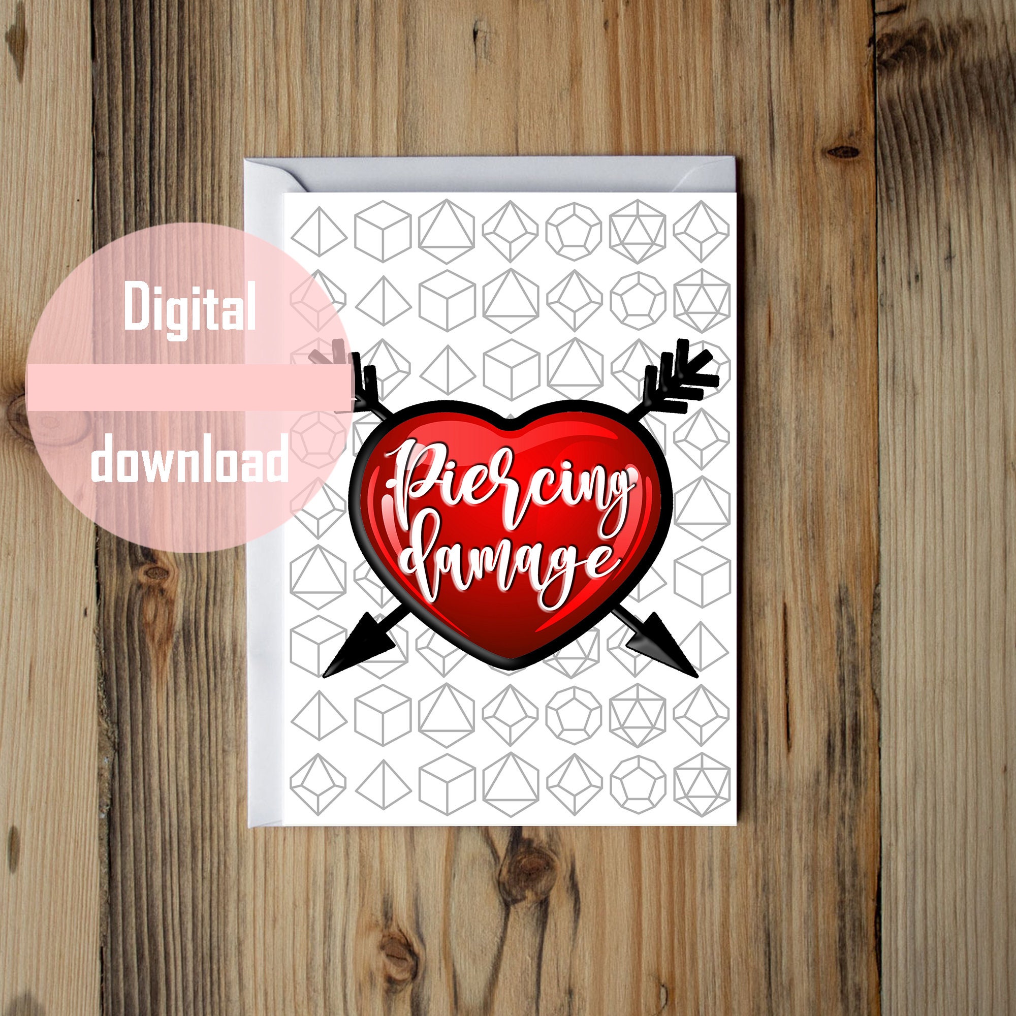 Printable Dungeons and Dragons Greeting Card, D&D, Valentines Card ...