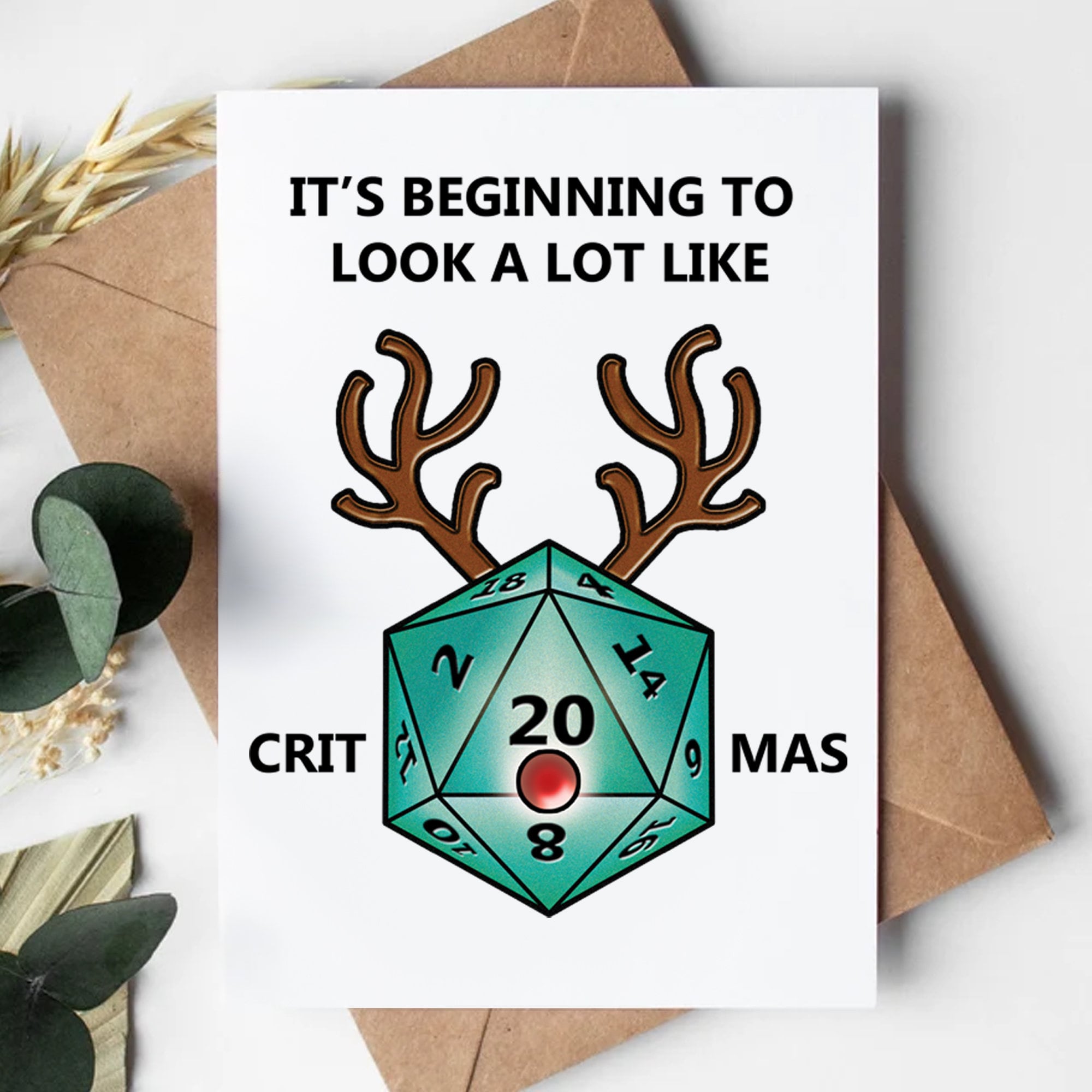 Printable Dungeons and Dragons Greeting Card, D&D, Christmas Card ...
