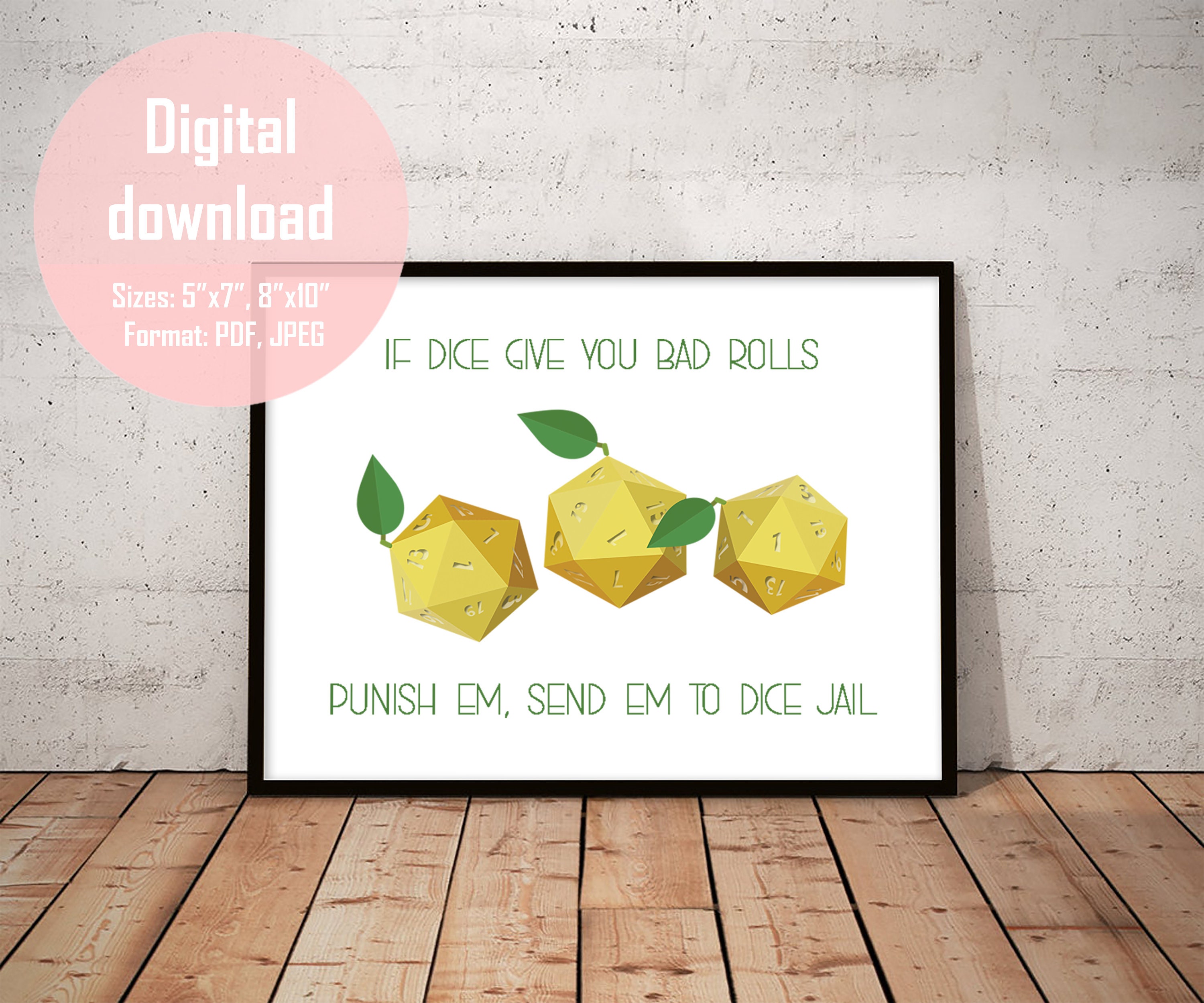 Printable Dungeons and Dragons Wall Art, D&D, Humor, Geek, Digital ...