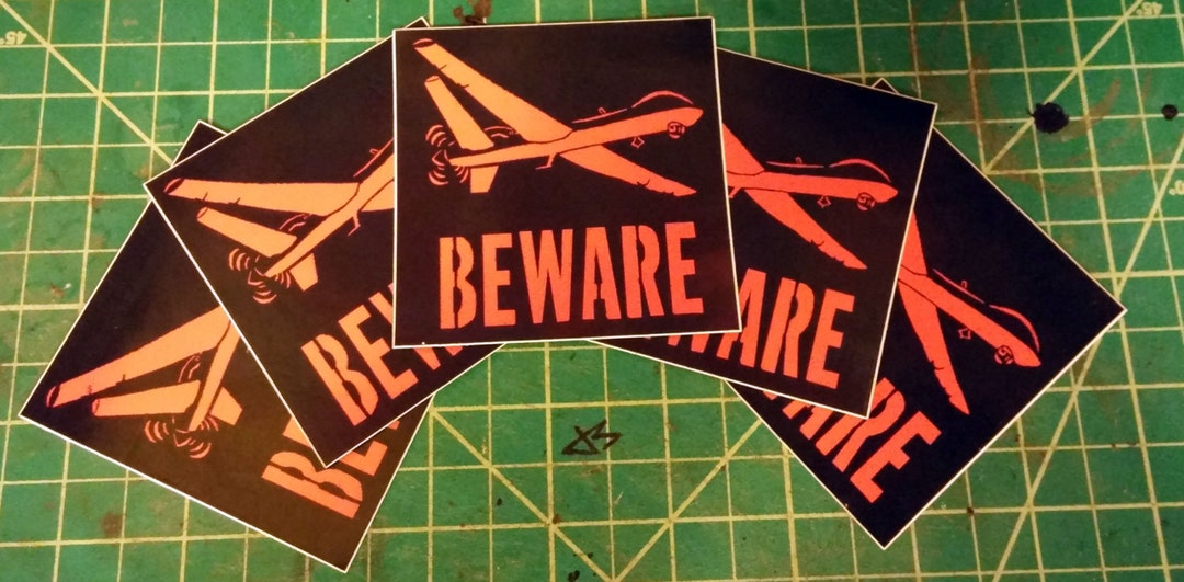 BEWARE OF DRONES Sticker - Etsy