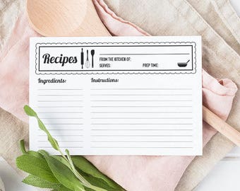 Styled Kitchen Pantry Labels Recipe Cards by LittlePaperSparrow