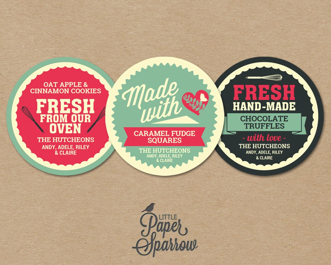 EDITABLE Handmade With Love Labels - INSTANT DOWNLOAD - Printable Food ...